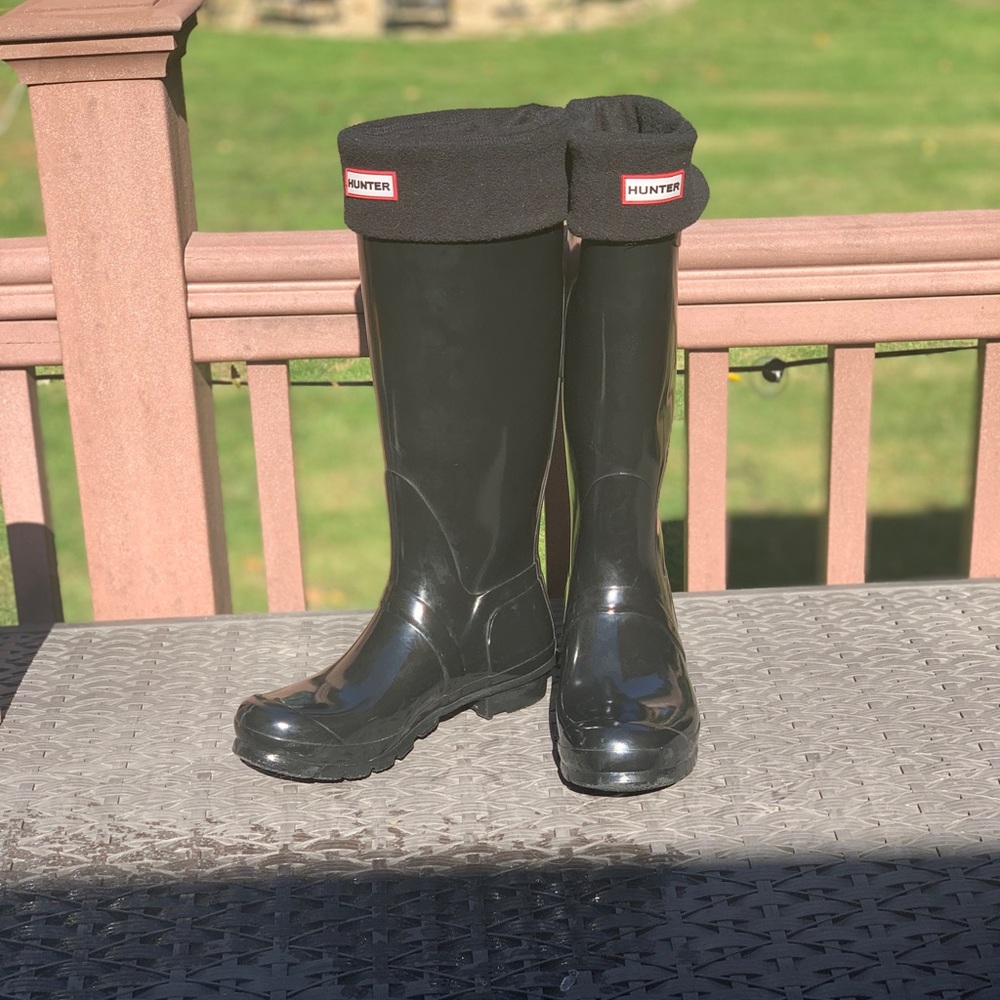 Hunter Tall Rain Boots With Sock Inserts - Gem